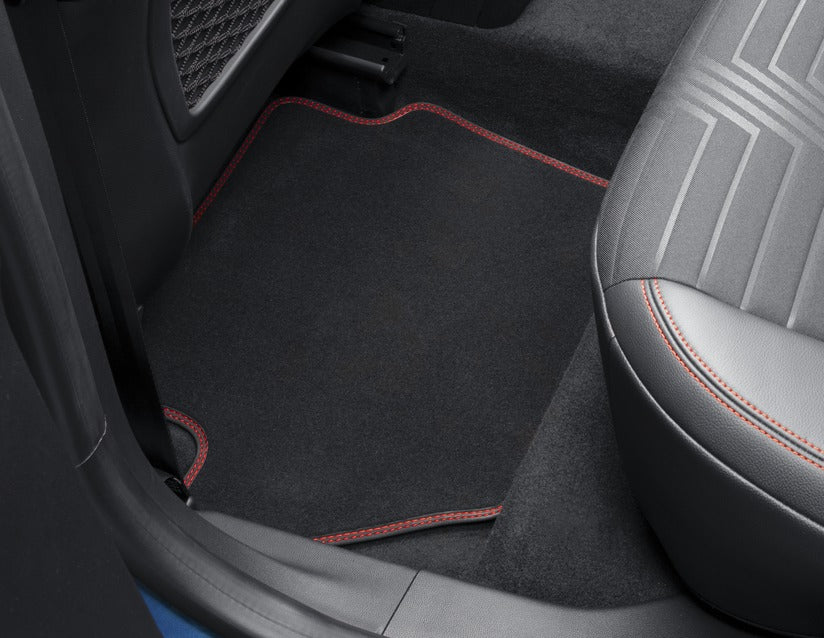 Genuine Ford Fiesta Rear Carpet Floor Mats With Red Stitching – 2478661 ...